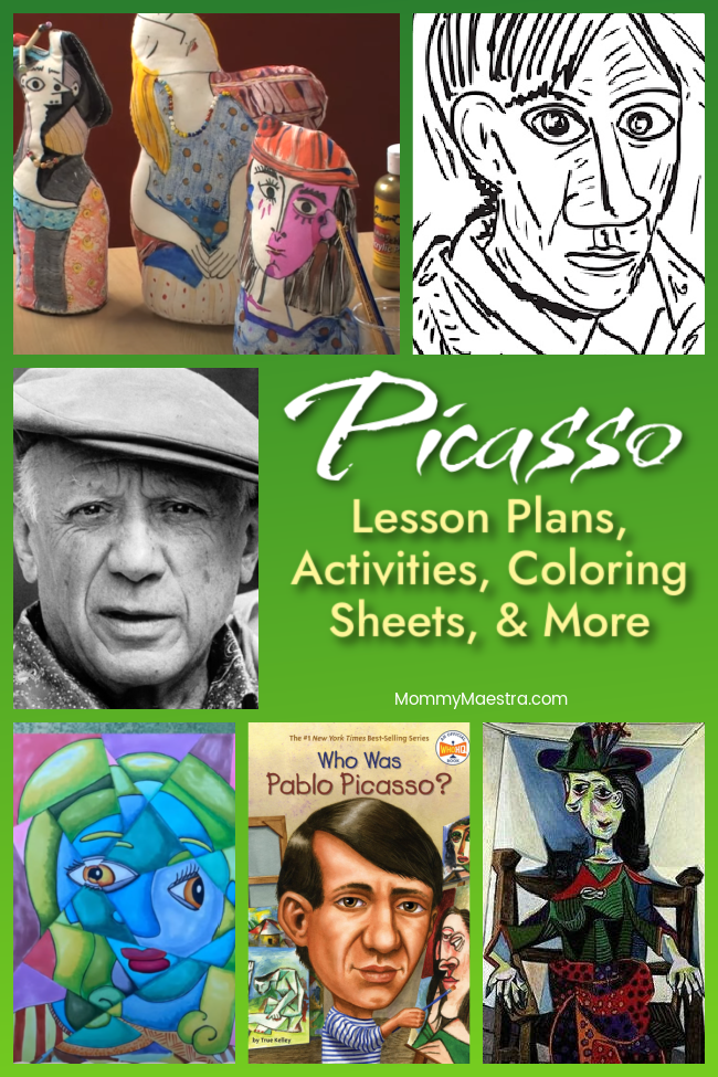 Mommy Maestra Pablo Picasso Lesson Plans Activities Coloring Pages
